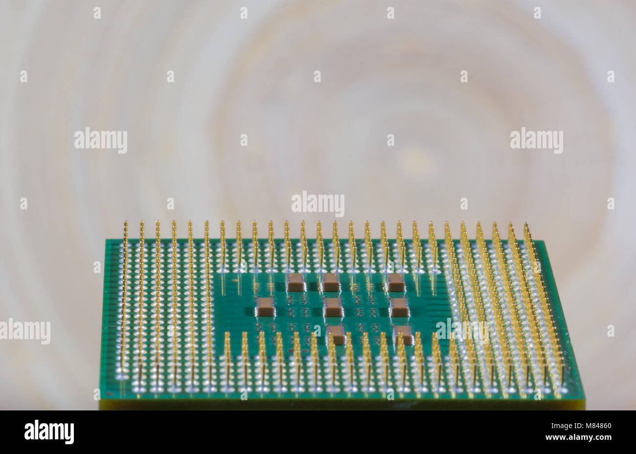 Microprocessor - closeup detail, blurred background Stock Photo - Alamy