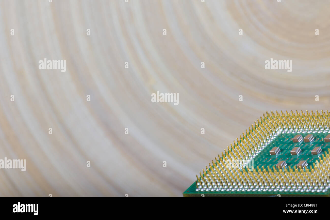 Microprocessor - closeup detail, blurred background Stock Photo - Alamy