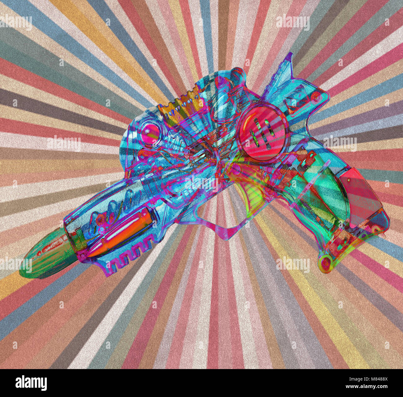abstact laser gun pop art style image Stock Photo - Alamy