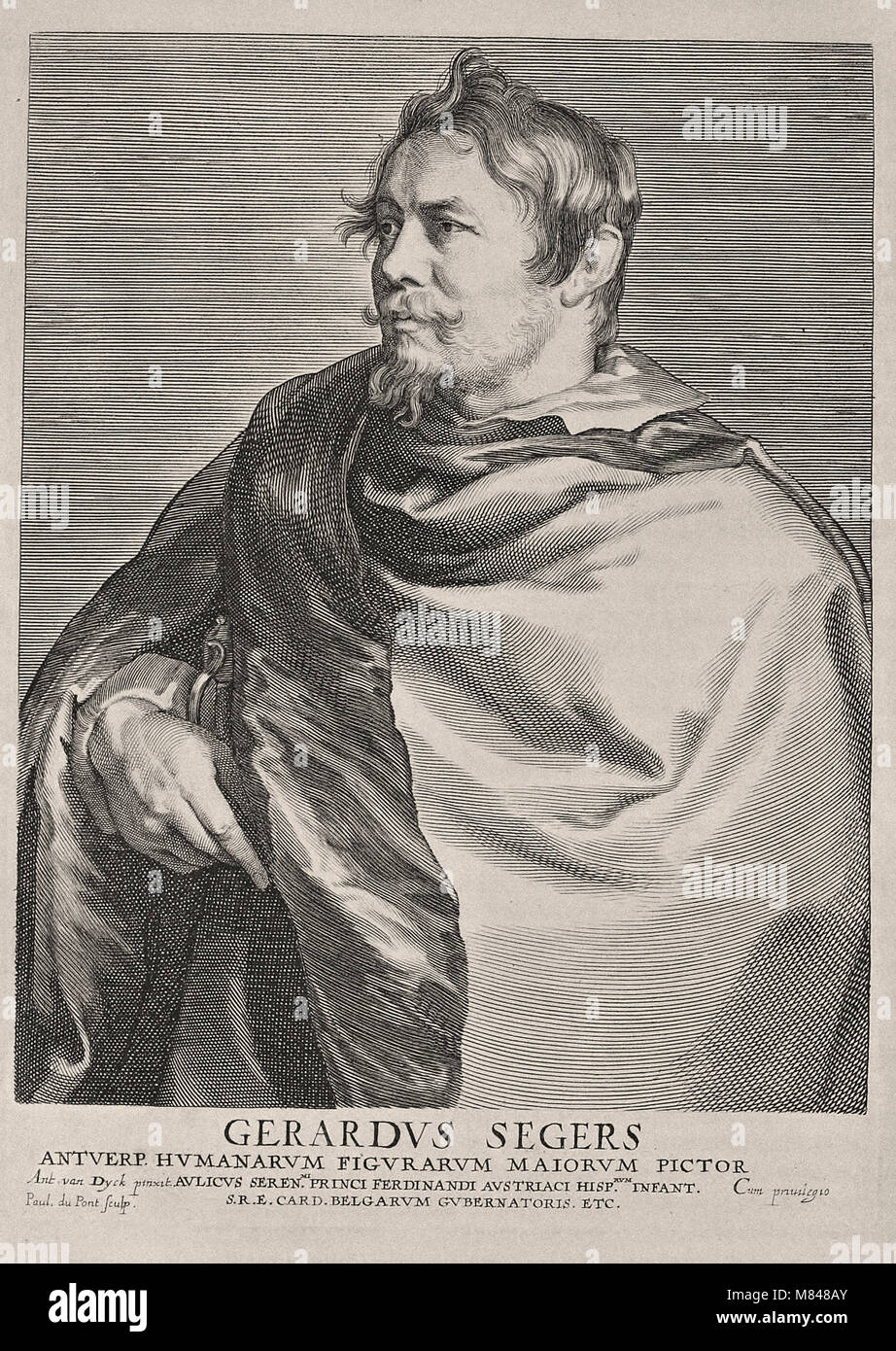 Paulus Pontius - portrait of the painter gerard seghers Stock Photo - Alamy