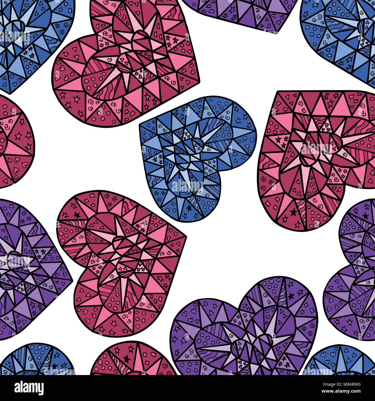 The abstract heart. Seamless pattern background. Colored sign of love ...