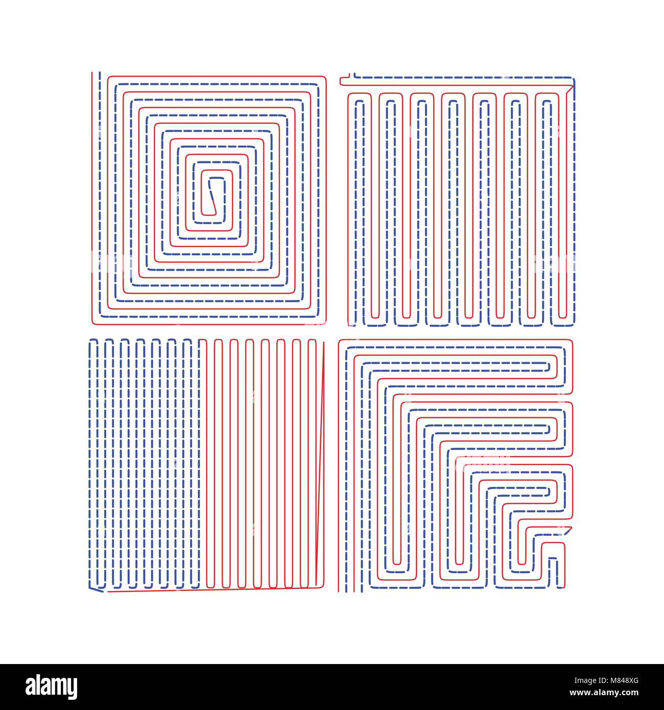 Underfloor vector illustration. Drawing of the floor heating Stock ...