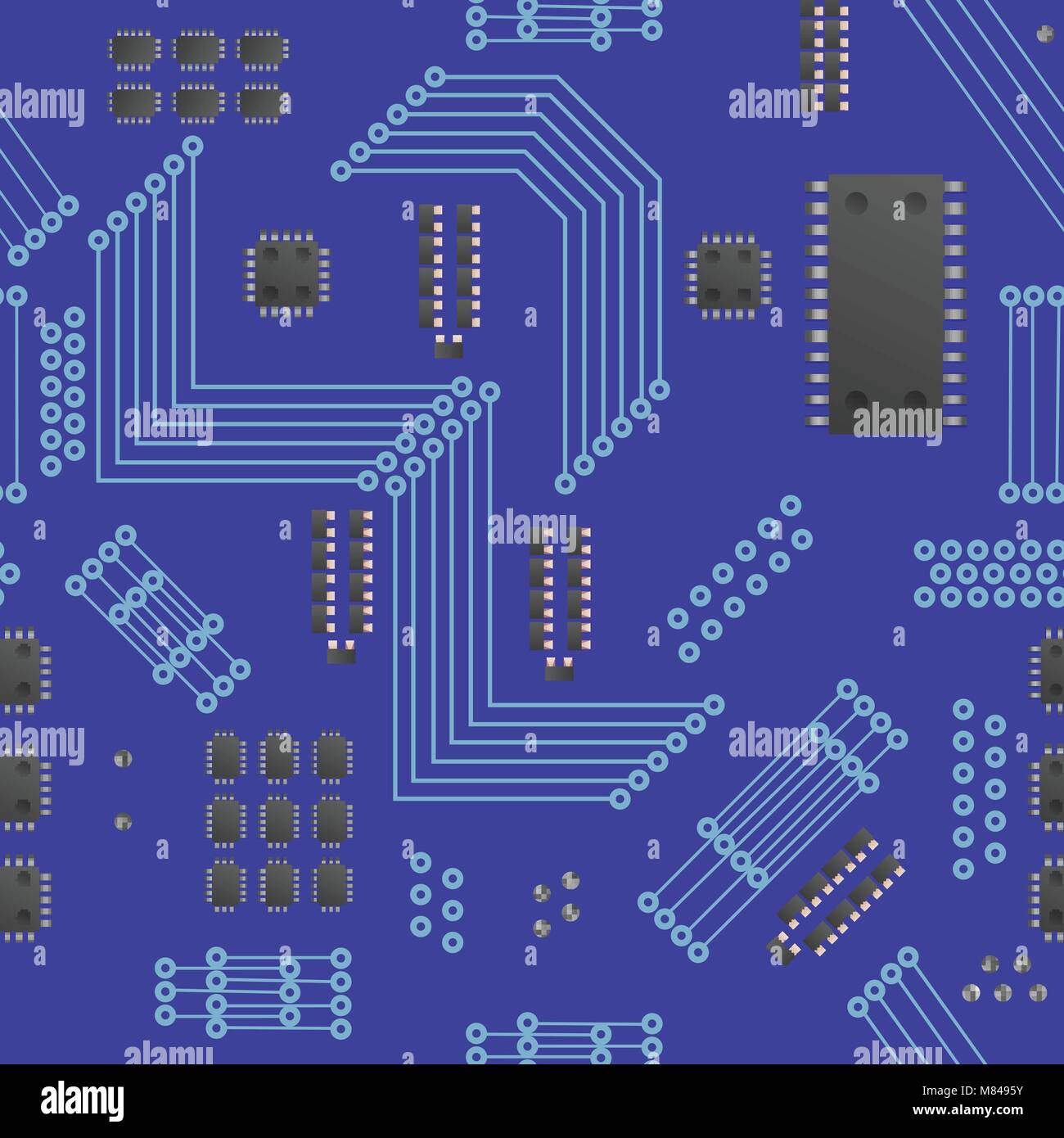 Microchip seamless pattern background. Blue vector illustration Stock ...
