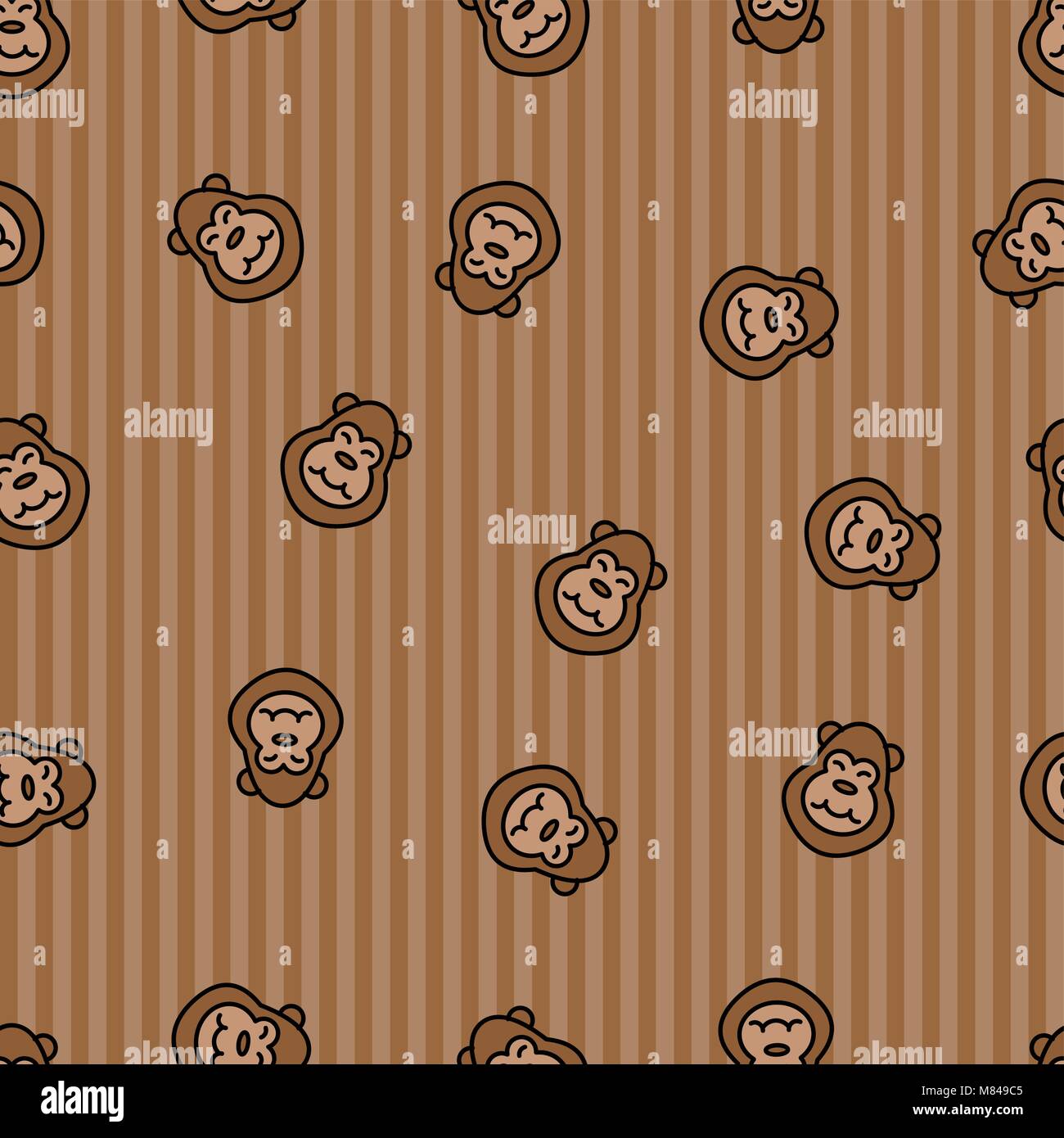 Vector monkey. Seamless pattern background ape. Textile with simian ...