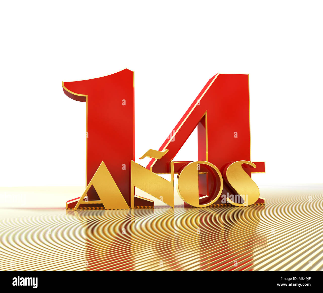 Golden number fourteen (number 14) and the word "years" against the ...