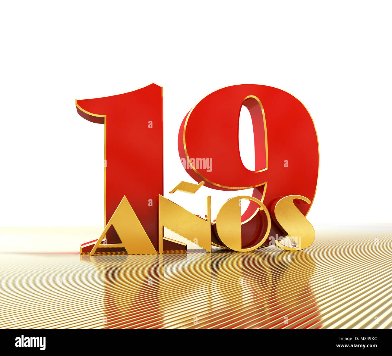 Golden number nineteen (number 19) and the word "years" against the ...