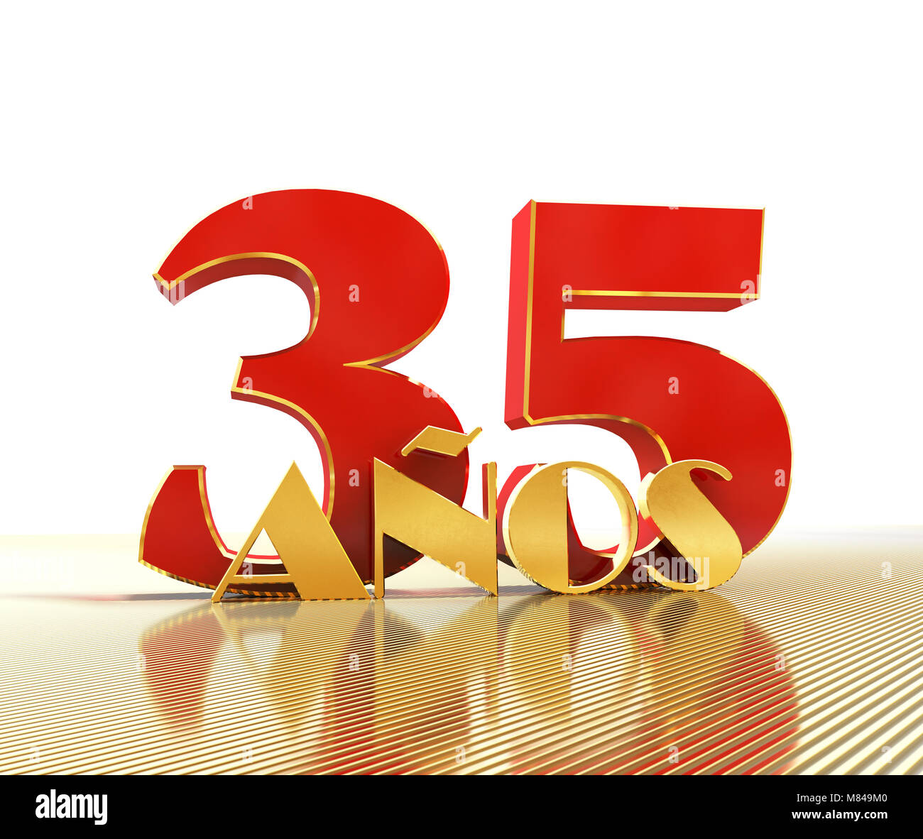Golden number thirty five (number 35) and the word "years" against the ...