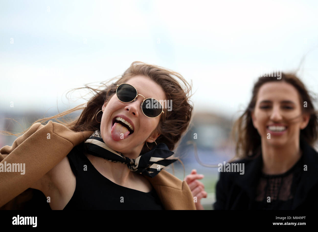 Female racegoers during Ladies Day of the 2018 Cheltenham Festival at ...