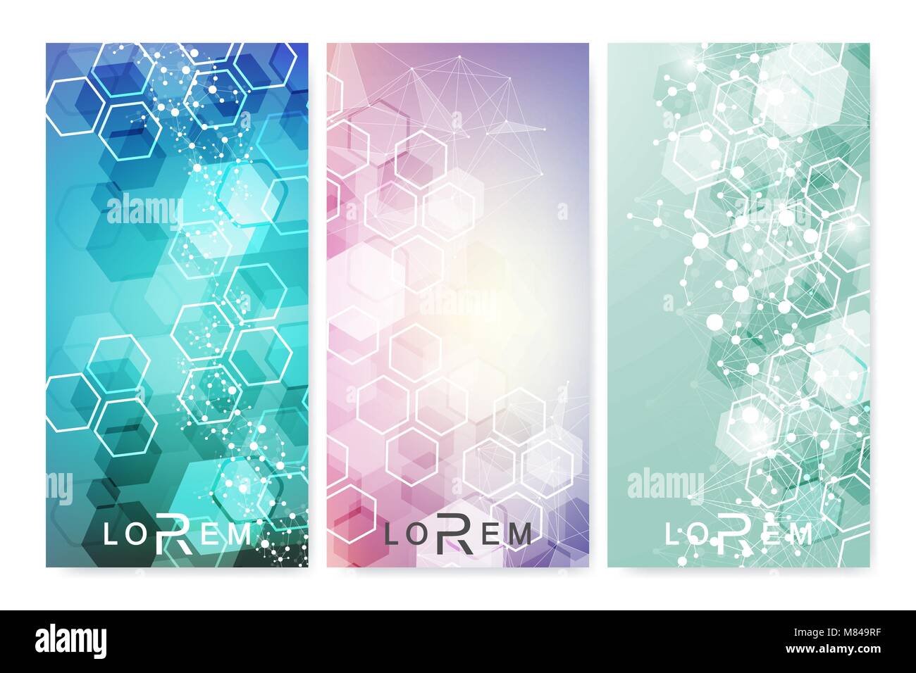 Modern set of vector flyers, banners. Geometric abstract presentation ...