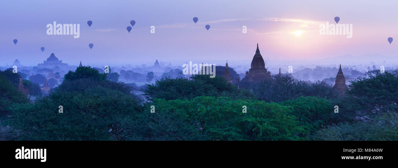 Panoramic view of the Bagan temples, Myanmar Stock Photo - Alamy