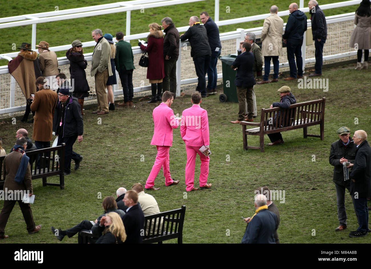Racegoers in matching suits during Ladies Day of the 2018 Cheltenham ...