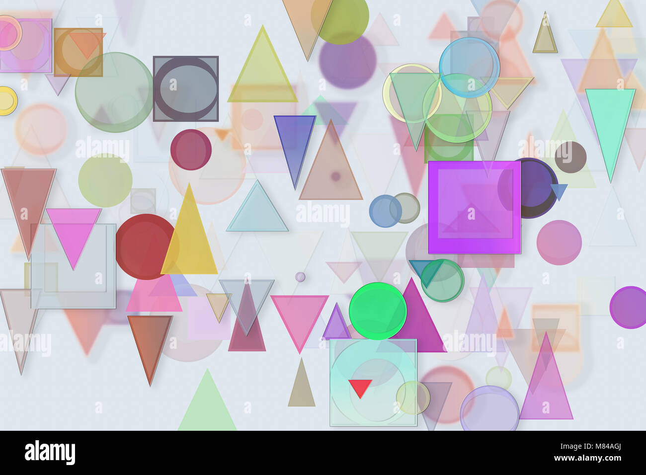 Random circle, square, rectangle & triangle shape, digital generative ...