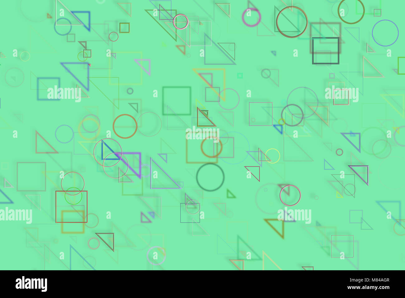 Random circle, square, rectangle & triangle shape, digital generative ...