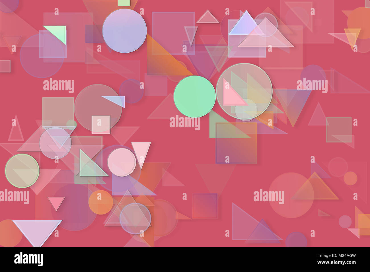 Random circle, square, rectangle & triangle shape, digital generative ...