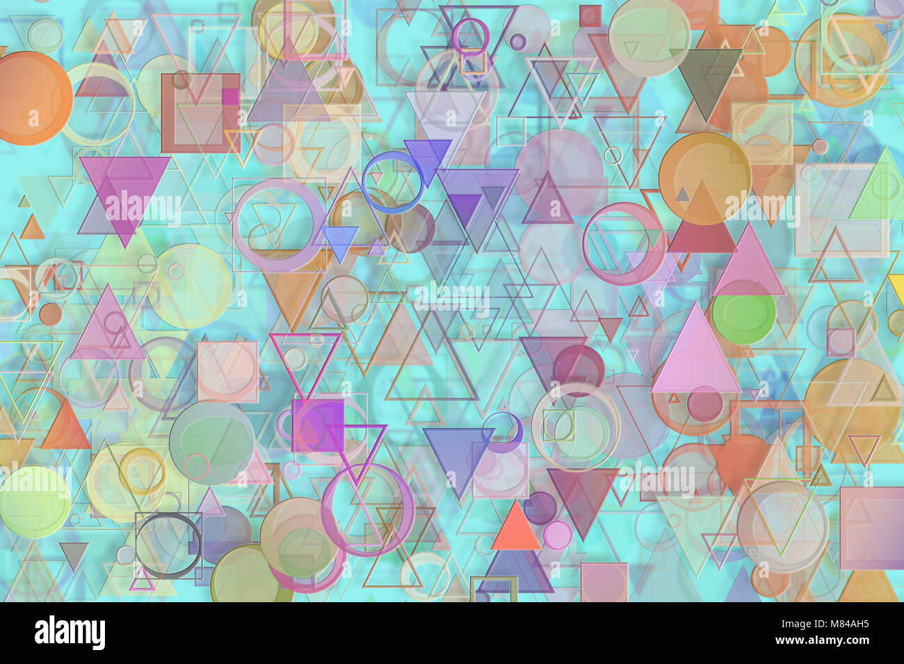Random circle, square, rectangle & triangle shape, digital generative ...