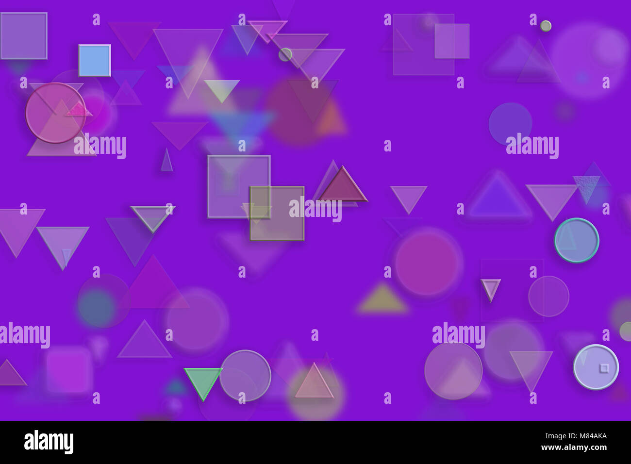 Abstract embossed & random circle, square, rectangle & triangle shape ...