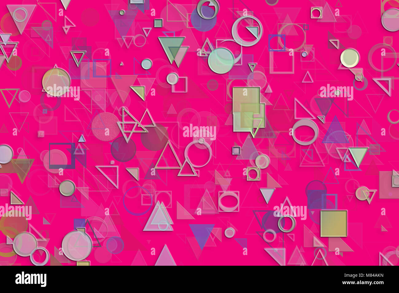 Abstract embossed & random circle, square, rectangle & triangle shape ...