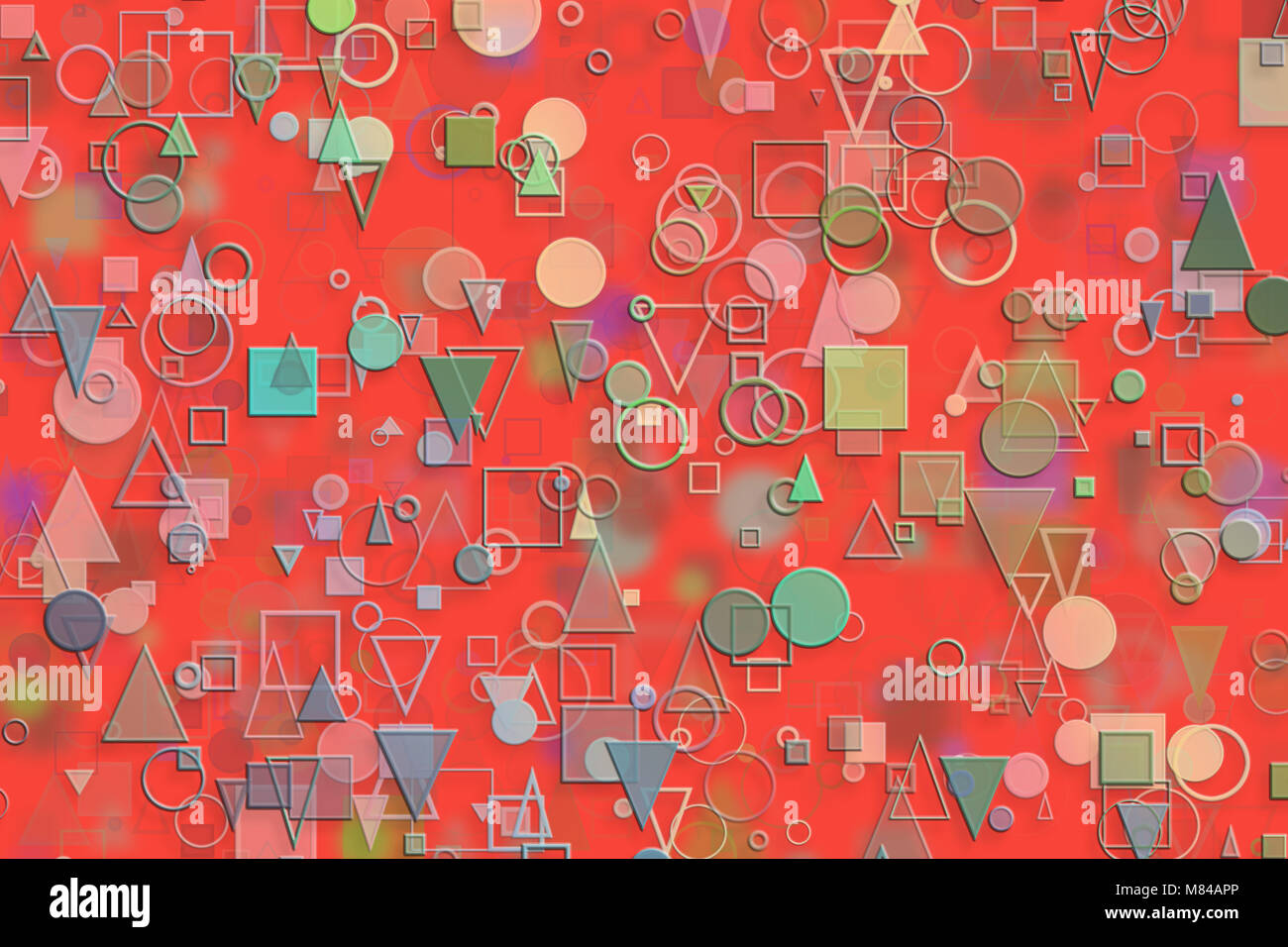 Random circle, square & rectangle shape, digital generative art for ...