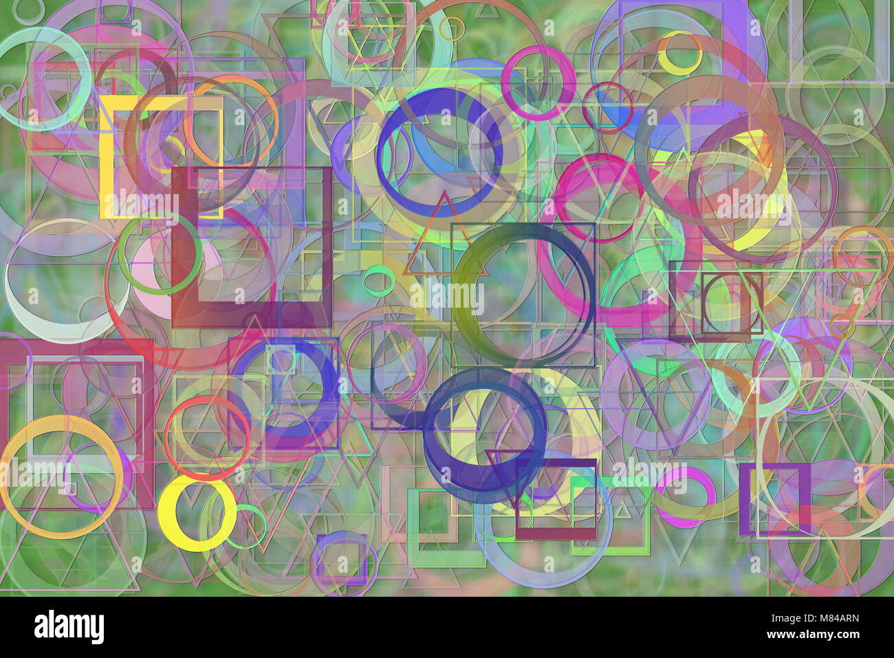Abstract Embossed And Random Circle Square And Rectangle Shape Digital