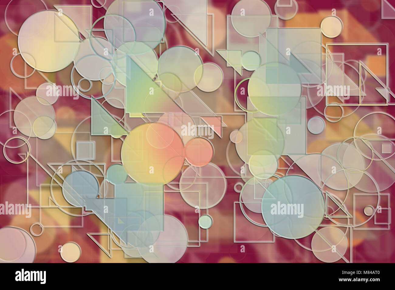 Abstract Embossed And Random Circle Square And Rectangle Shape Digital