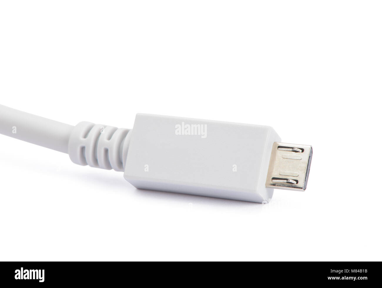 White micro USB wire. Isolated on white background Stock Photo - Alamy