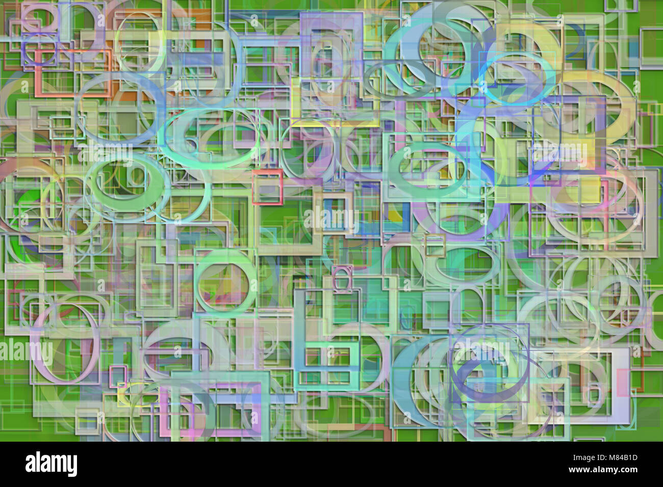 Abstract embossed & random square & rectangle shape, digital generative ...