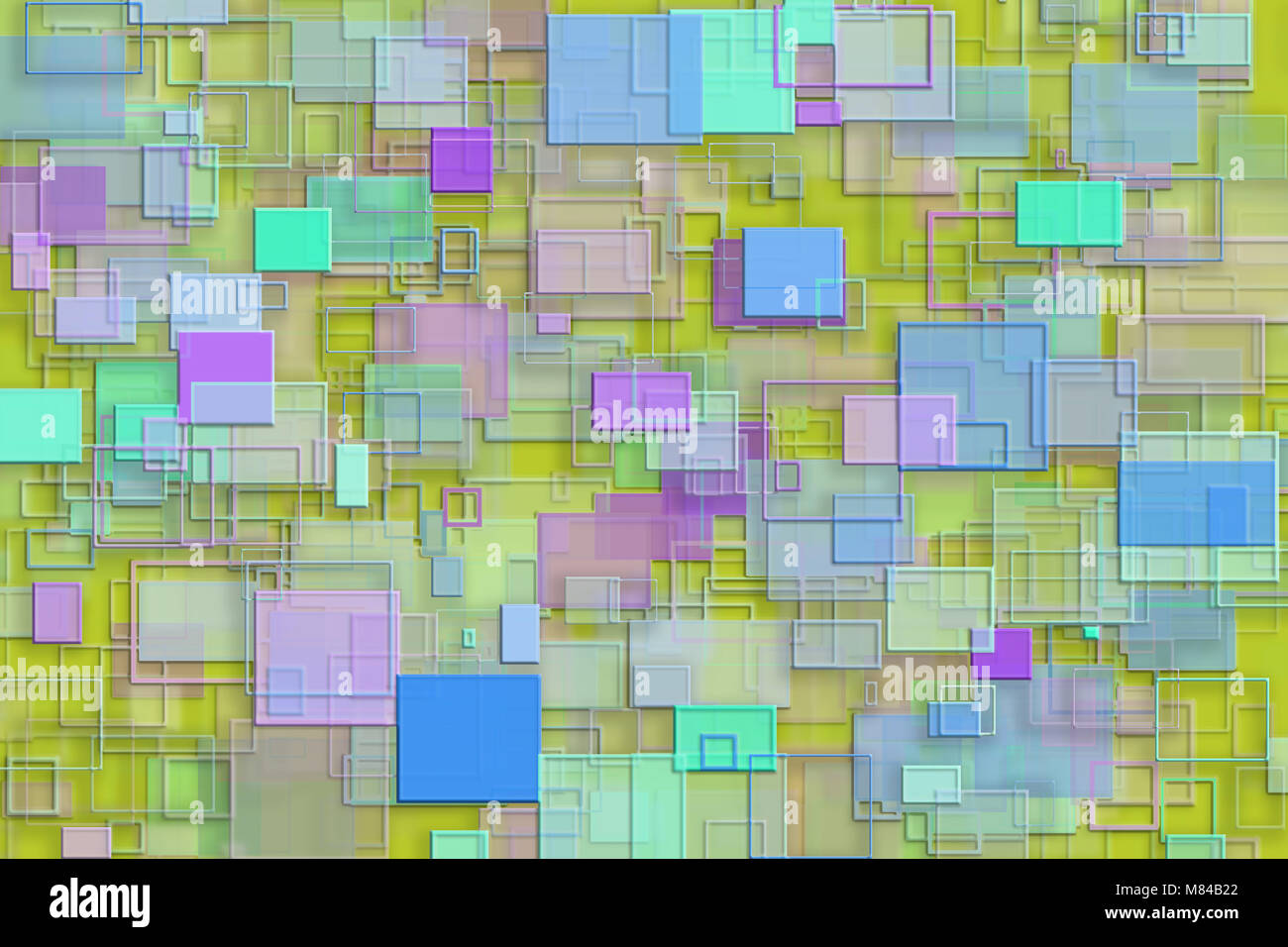 Abstract embossed & random square & rectangle shape, digital generative ...