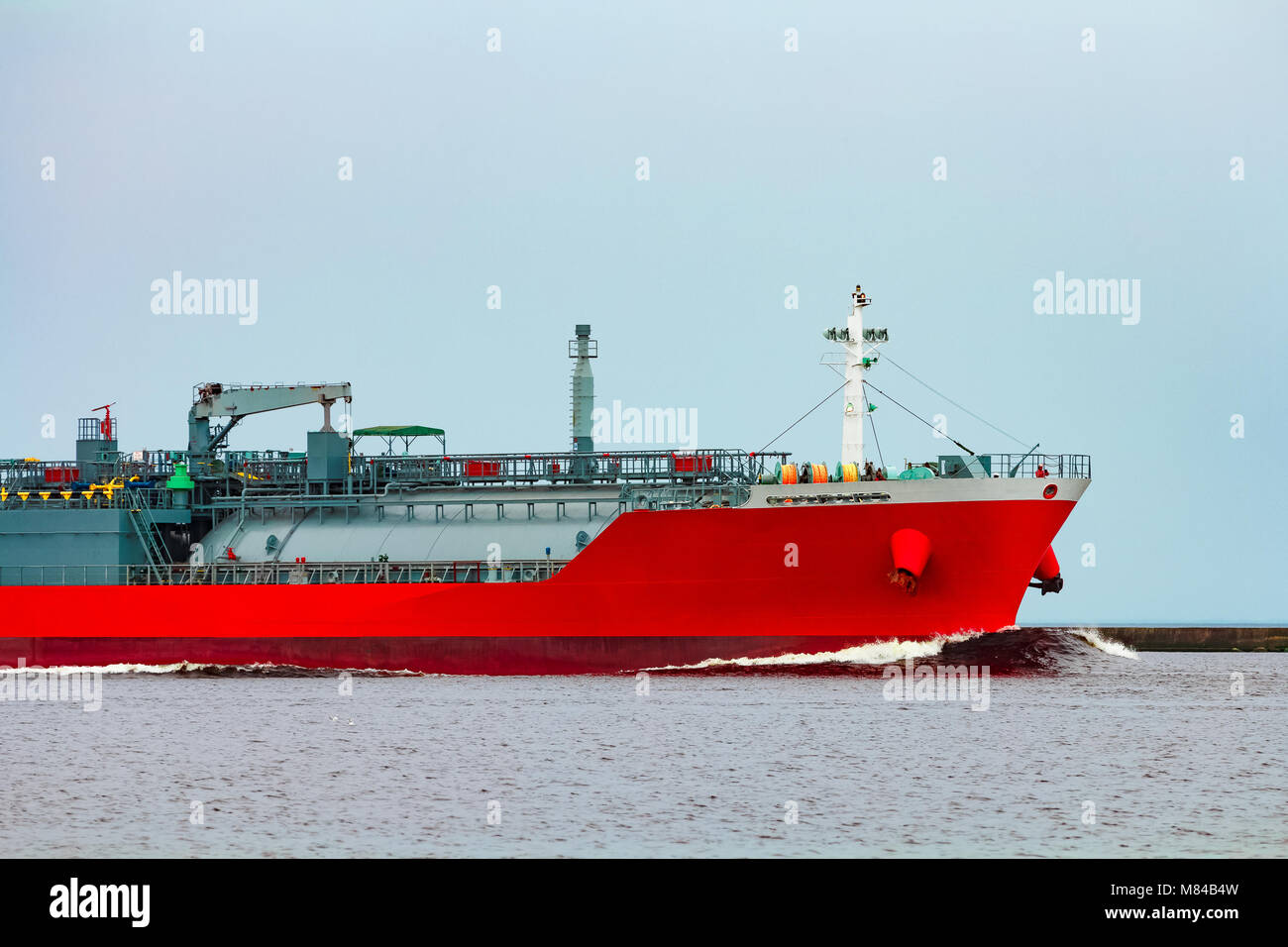 Red tanker. Toxic substances and petroleum products transfer Stock ...