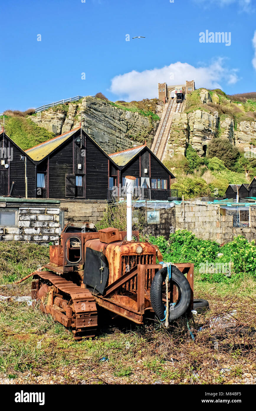 Rusty Bulldozer on the Beach Stock Photo - Alamy