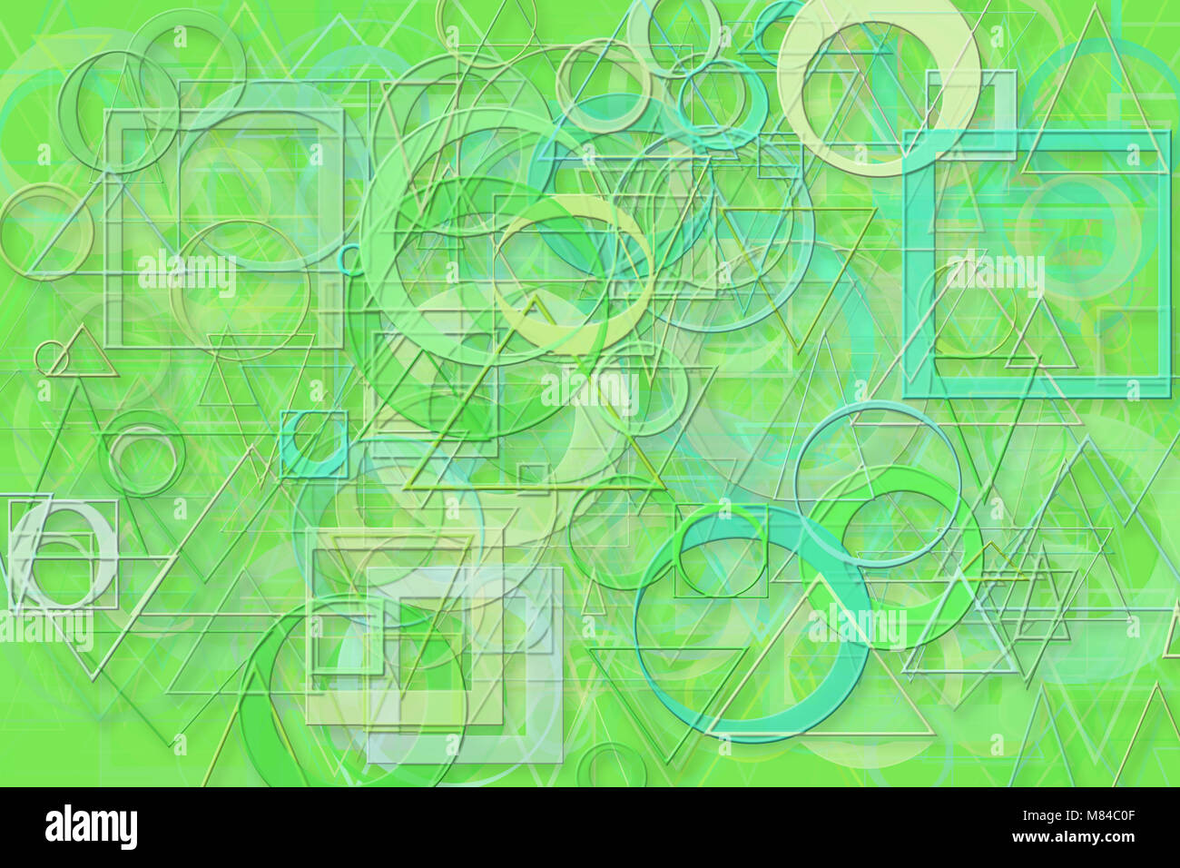 Abstract Embossed And Random Circle Square Rectangle And Triangle Shape