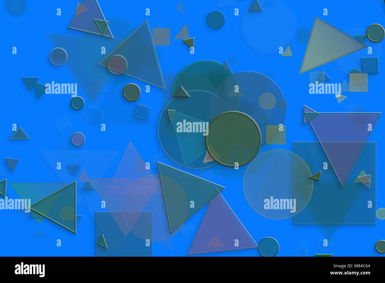 Abstract embossed & random circle, square, rectangle & triangle shape ...