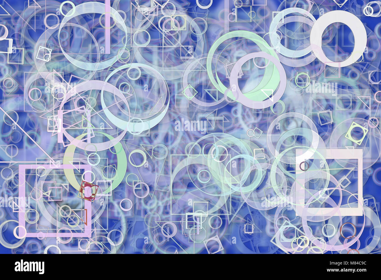 Abstract Embossed And Random Circle Square And Rectangle Shape Digital