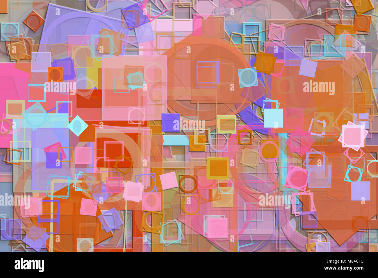Abstract embossed & random square shape, digital generative art for web ...