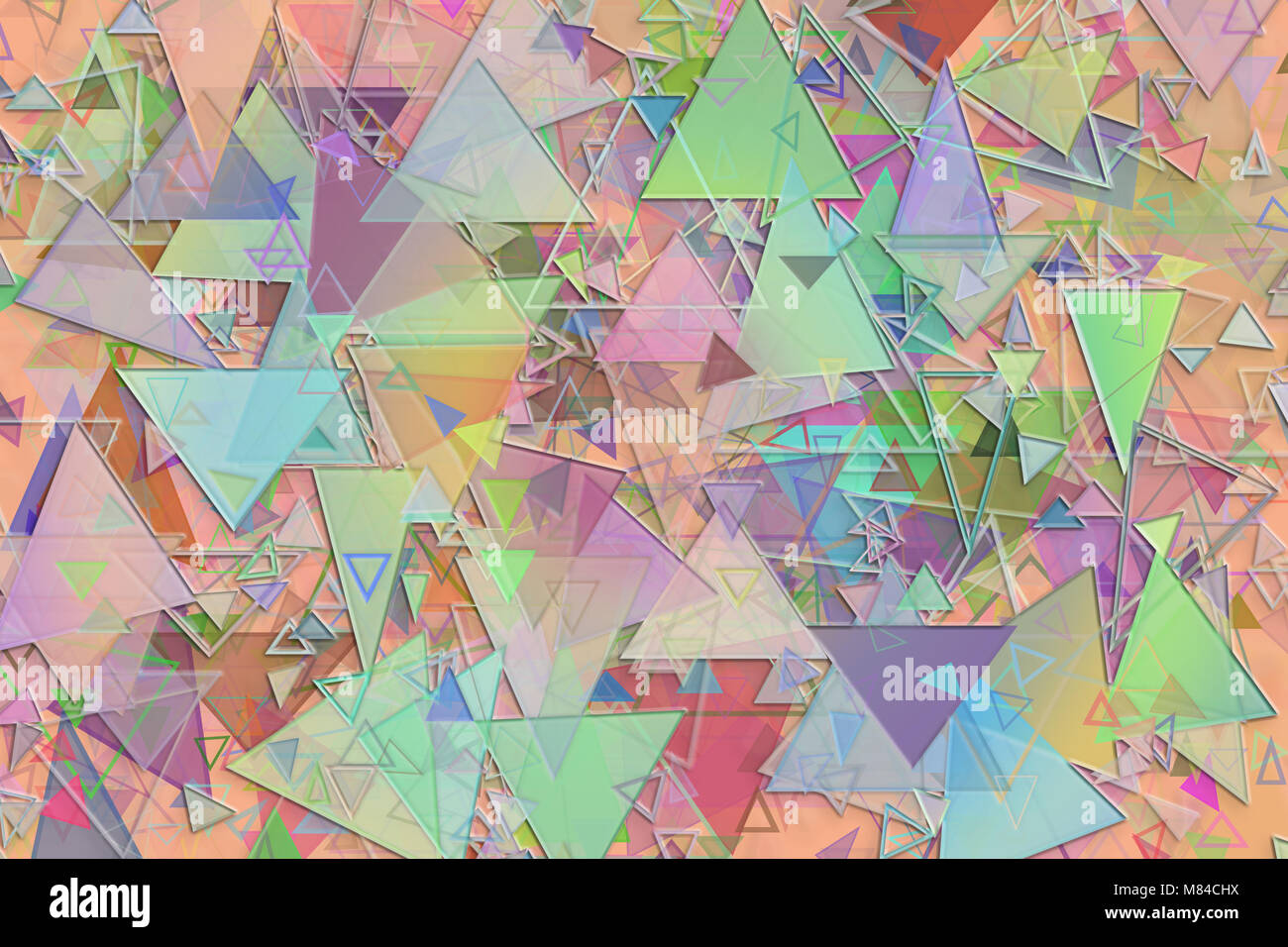 Abstract embossed & random triangle shape, digital generative art for ...