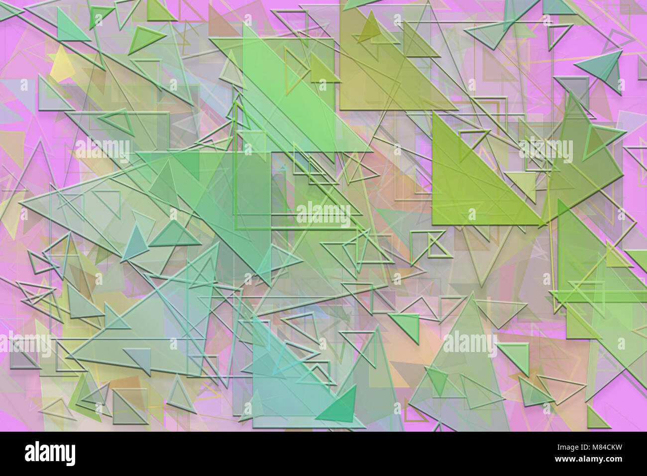 Abstract embossed & random triangle shape, digital generative art for ...