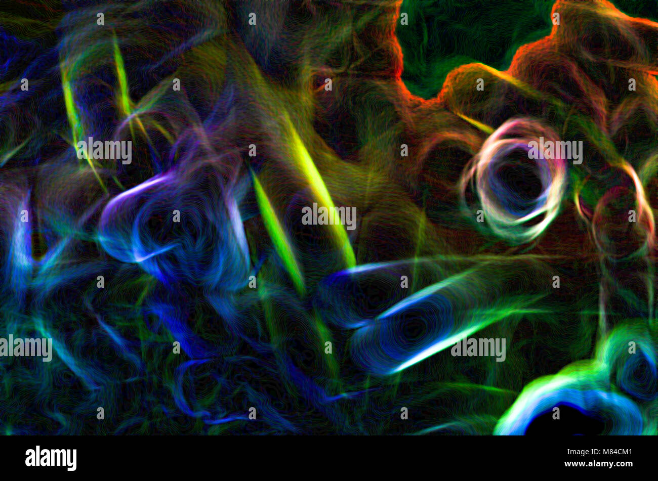 Colorful neon abstract art for design background & texture, wave & line ...