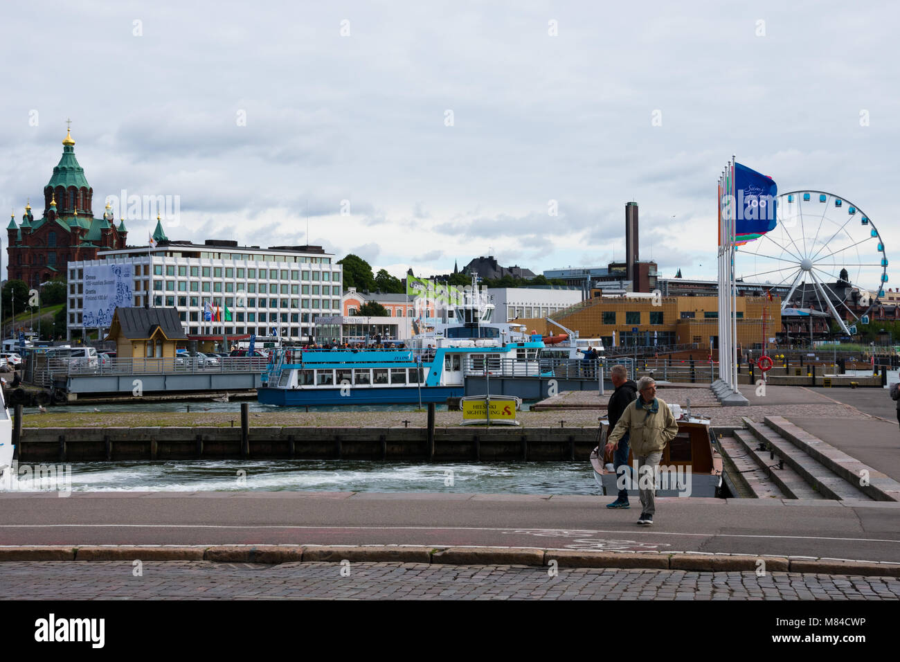 Helsinki, Finland. August 27, 2017. View of Helsinki South Harbour ...