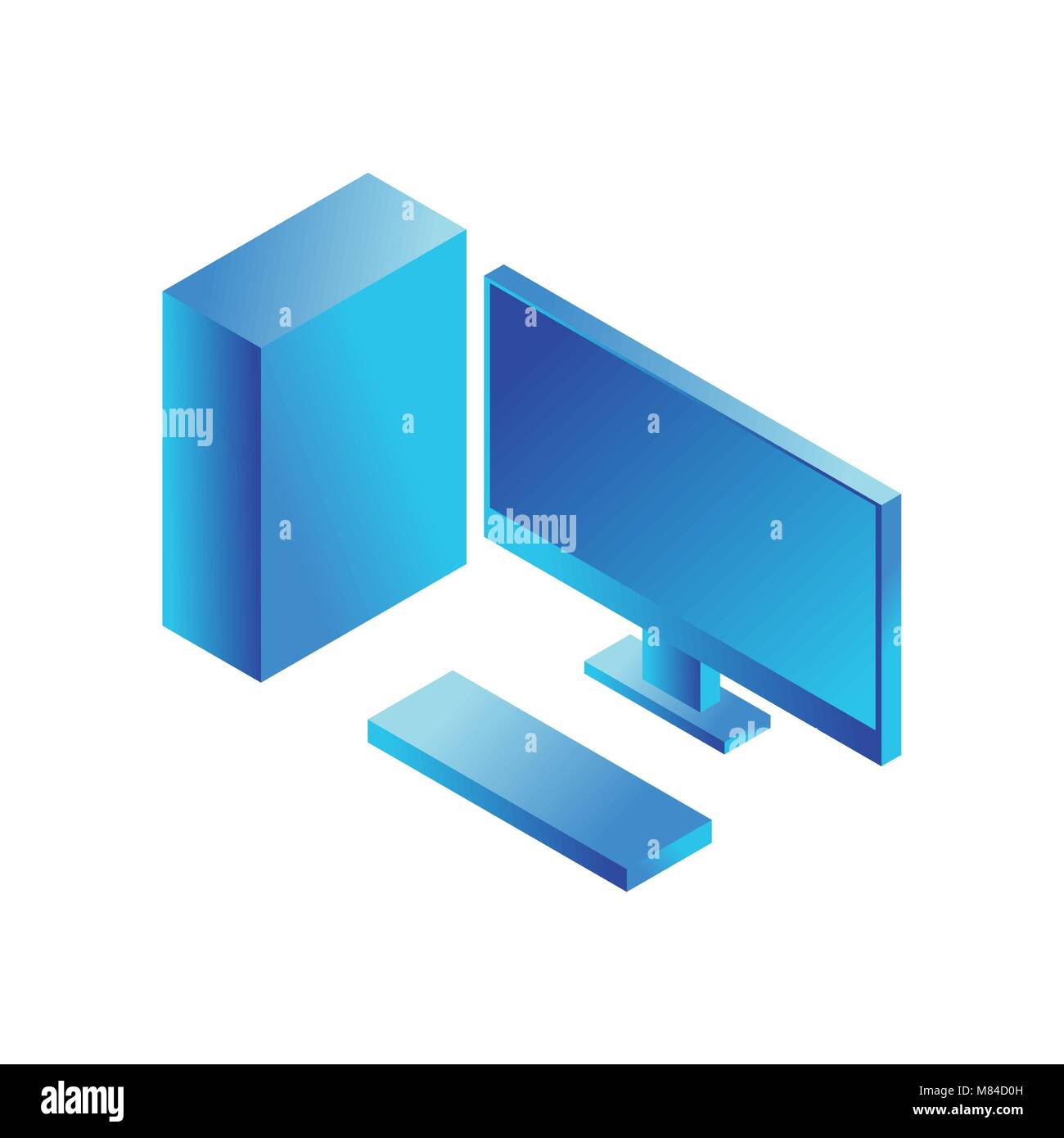 Isometric pc monitor icon. Computer technology vector sign Stock Vector ...