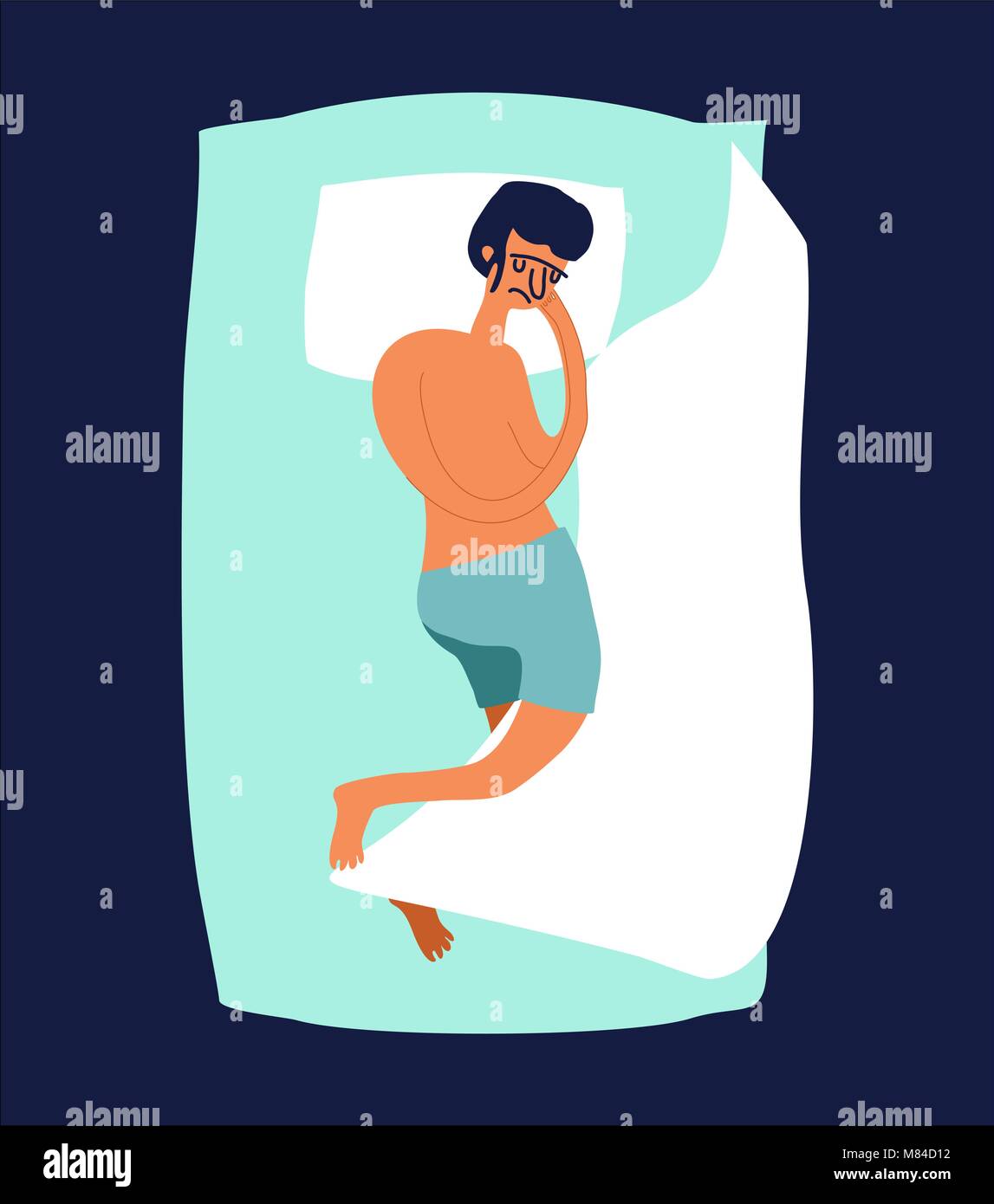 Single hand drawn cartoon bed hi-res stock photography and images - Alamy