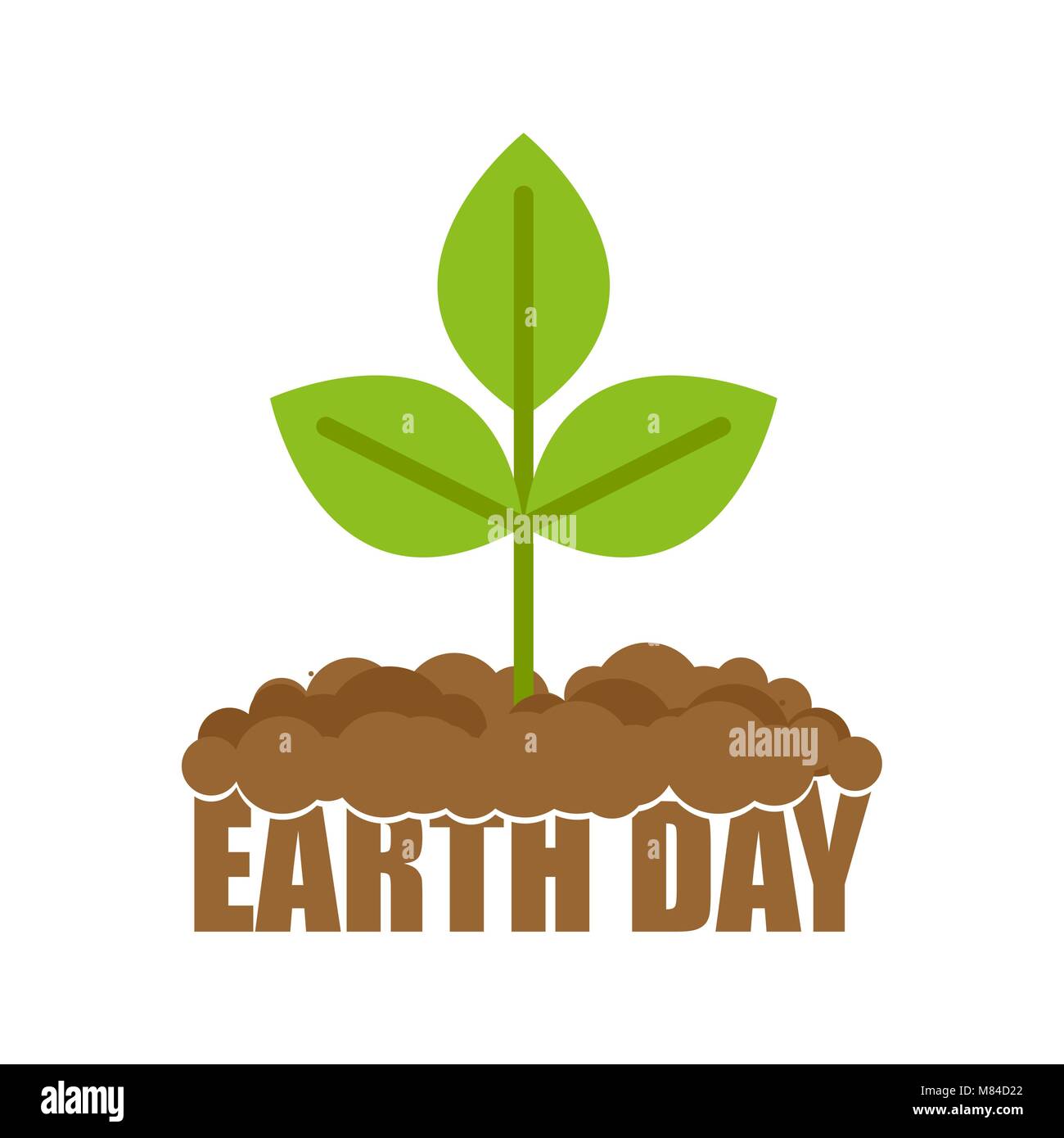 Earth Day. Sprout grows from ground. Plants in soil Stock Vector Image ...