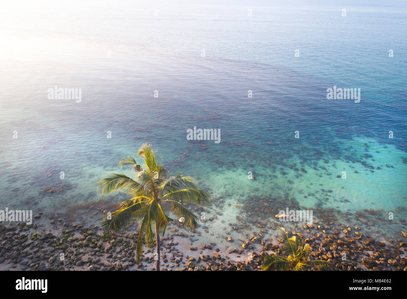 great aerial view of wonderful beach and sea in thailand, koh samui ...