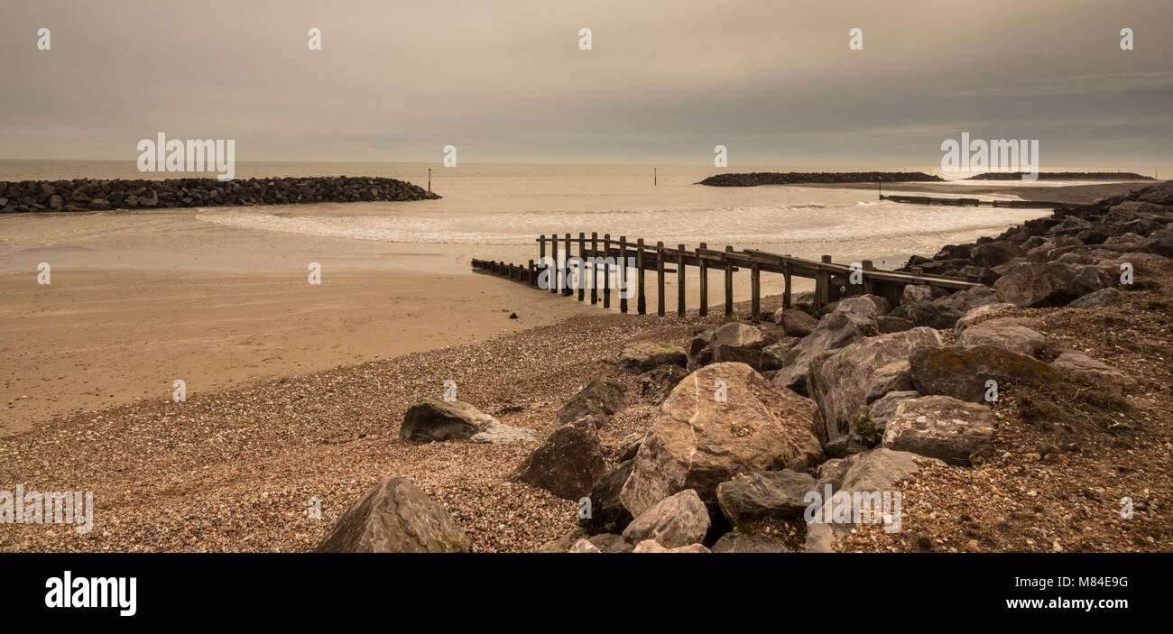 Groynes (groins) at the beach, Middleton-on-Sea (Elmer) near Bognor ...