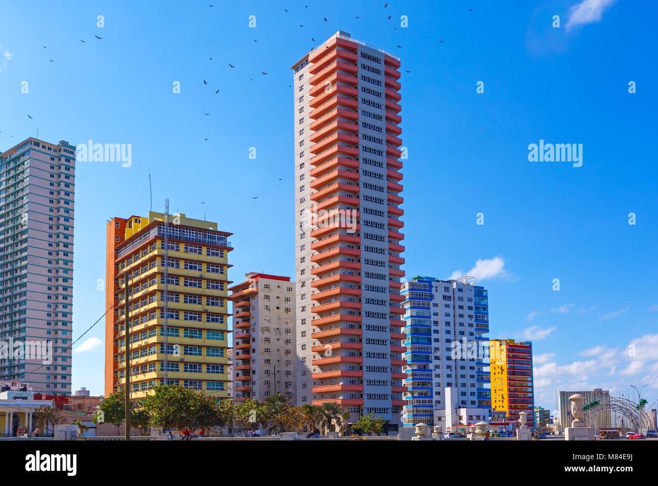 Colorful High Rise Buildings In Havana Cuba Stock Photo - Alamy