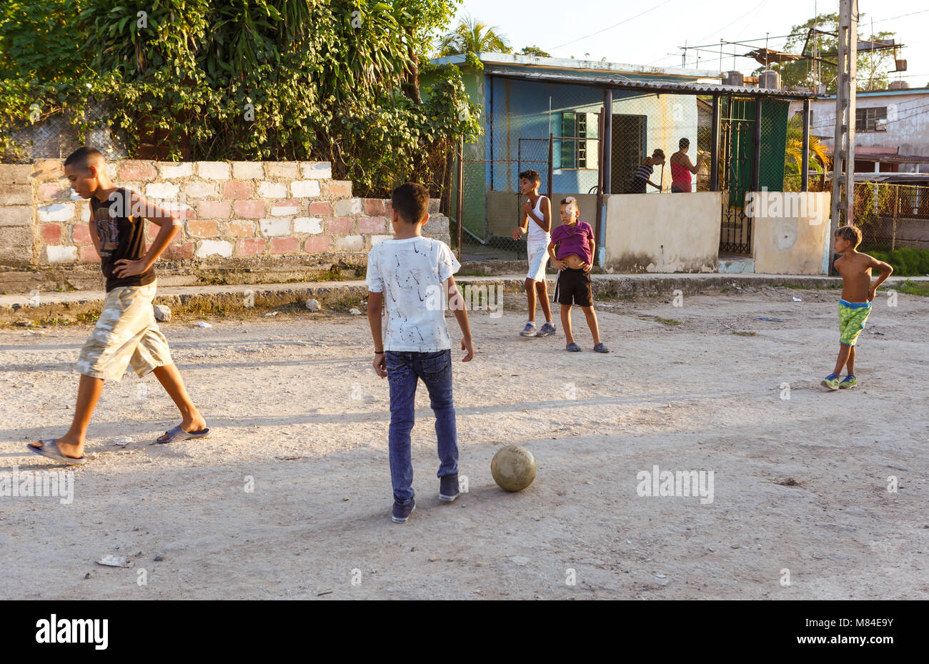 Children Playing in the Street in a Township Outside of Havana Cuba ...