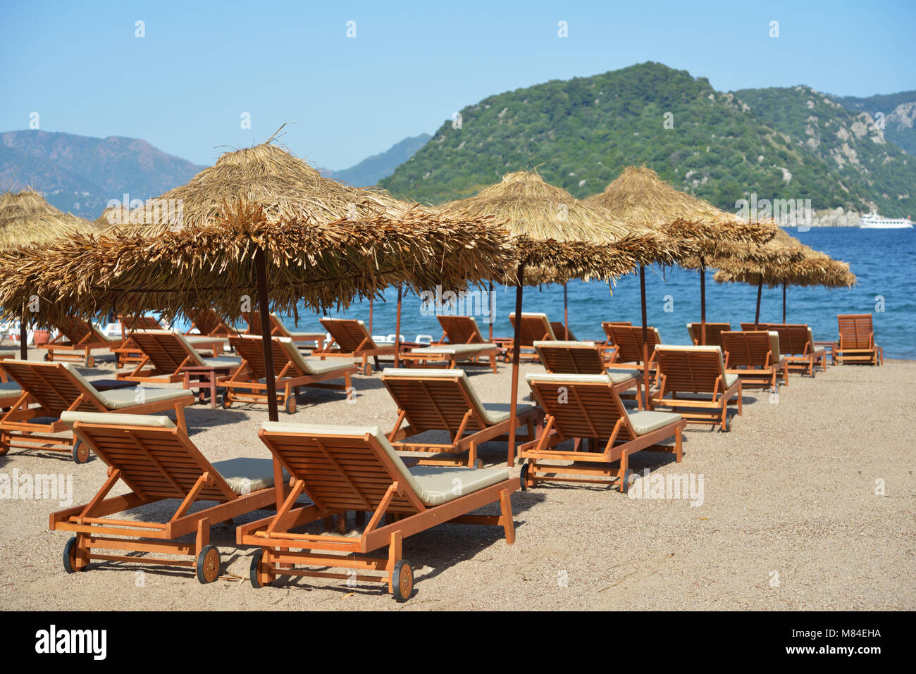 Beach in Marmaris bay, Turkey Stock Photo - Alamy