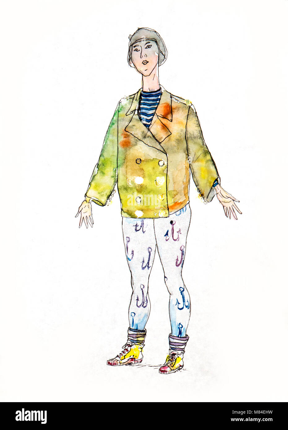 Artist painter drawing black line hi-res stock photography and images ...