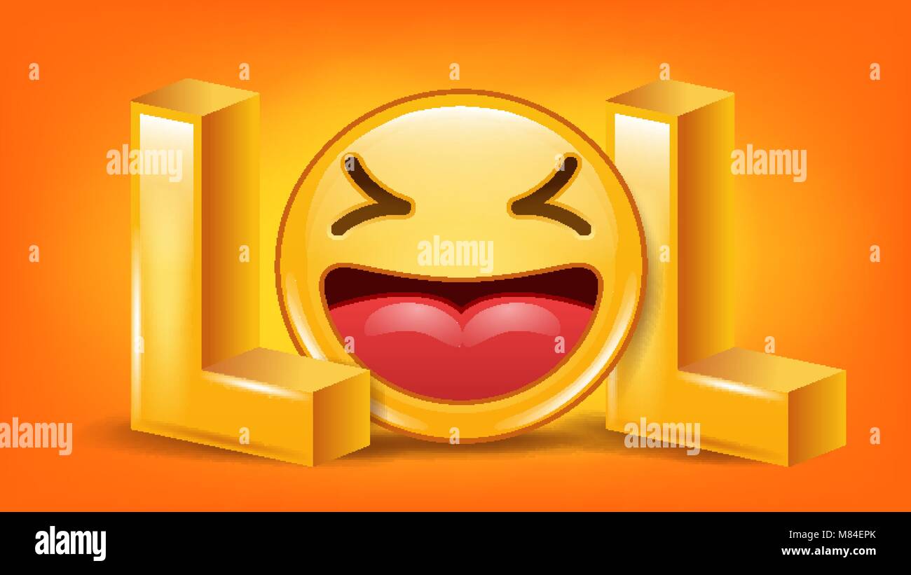 Lol Sign Vector. Fun Symbol. Emotion Smile. Facial Expression ...