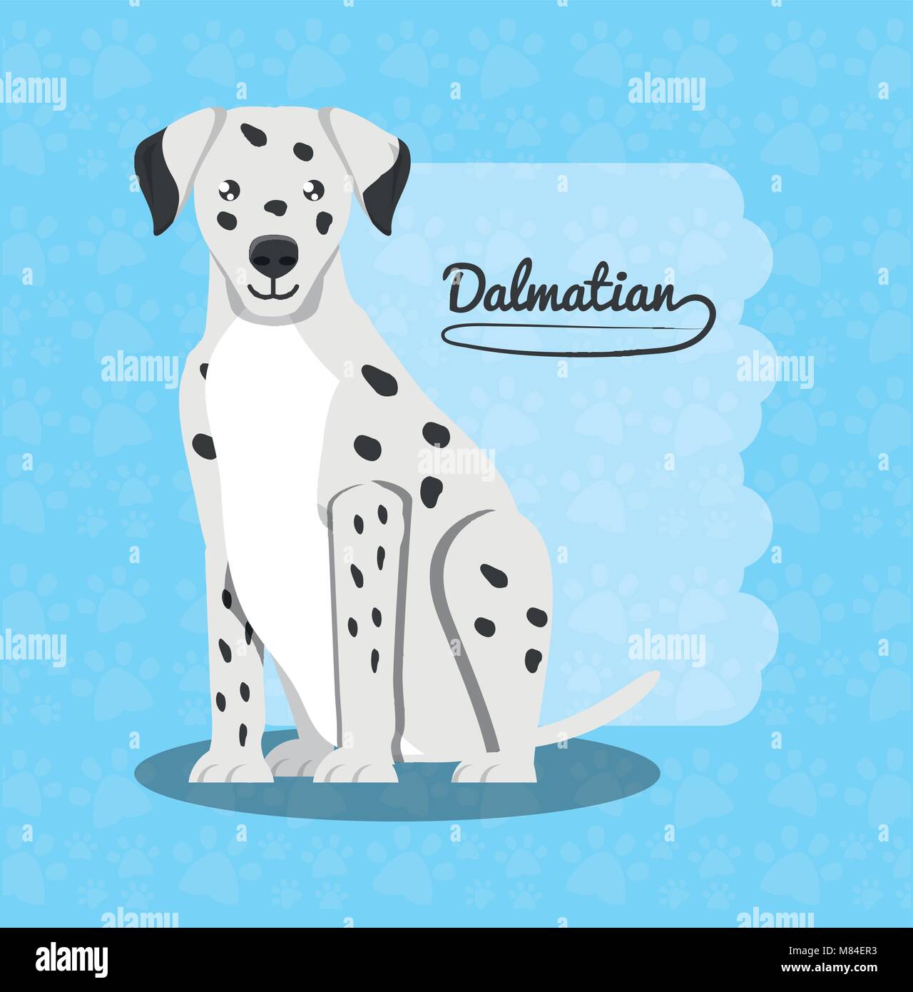 Dalmatian dog icon over blue background, colorful design vector ...