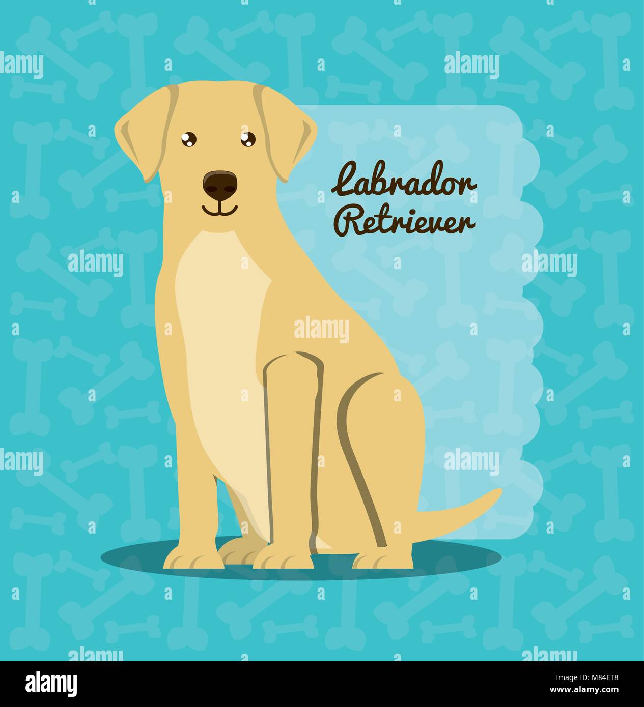 labrador retriever dog icon over background, colorful design vector ...