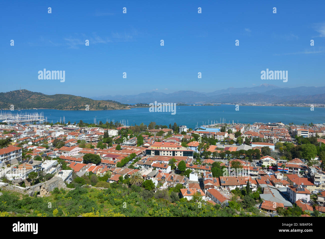 Aerial view to the bay of Fethiye, Turkey Stock Photo - Alamy